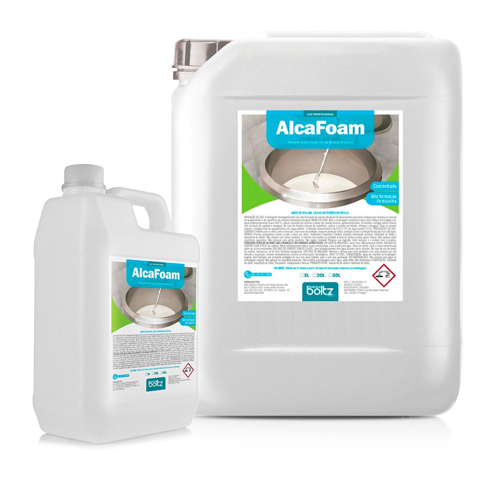 ALCAFOAM - Detergente Alcalino Clorado - Química Boltz