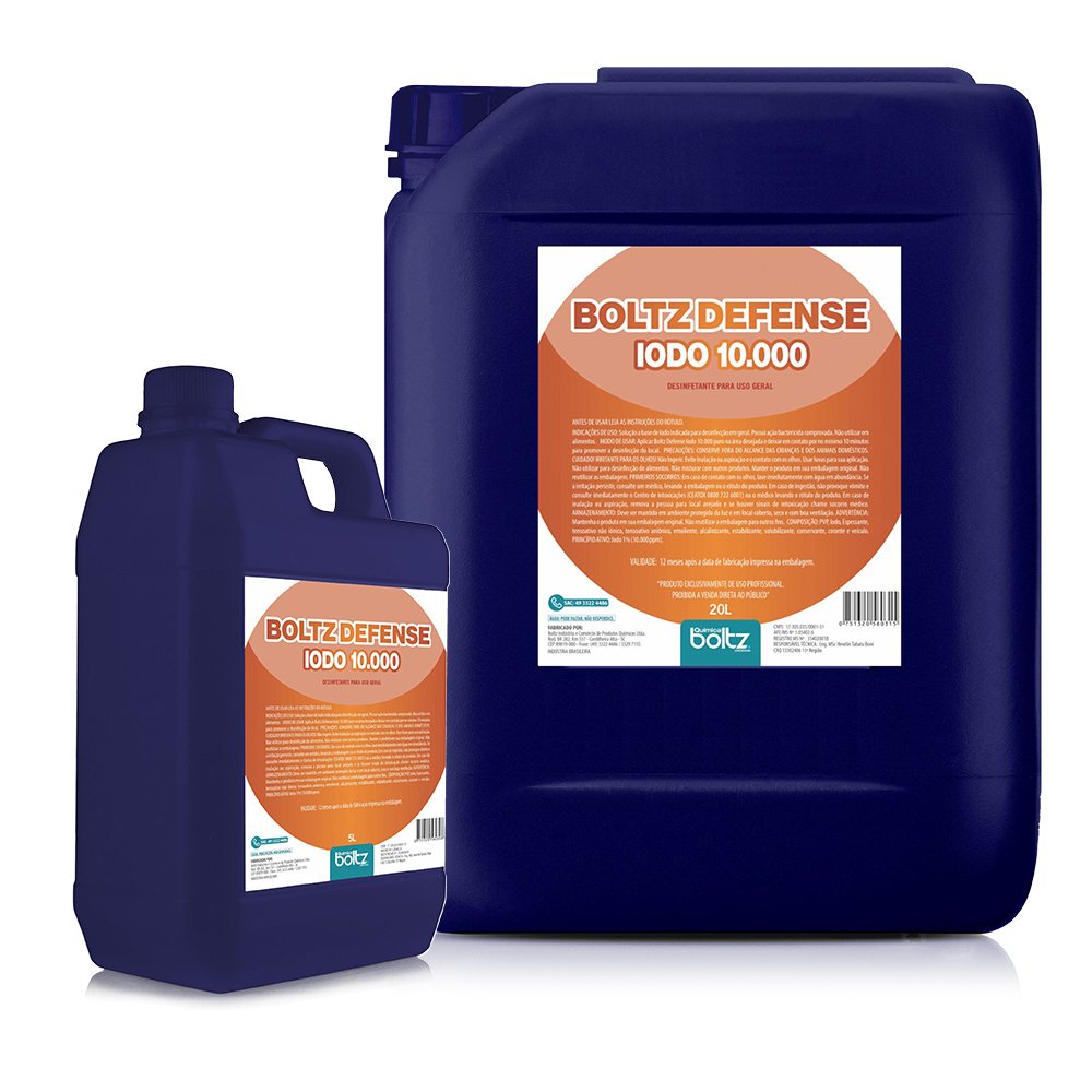 BOLTZ DEFENSE IODO 10000 - Desinfetante a Base de Iodo - Química Boltz